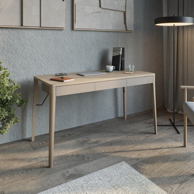 Stylish Beige & Light Oak Desk H770mm W1390mm D710mm - Modern Design ...