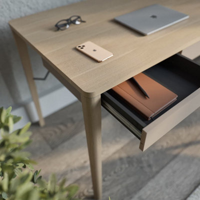 Stylish Beige & Light Oak Desk H770mm W1390mm D710mm - Modern Design ...