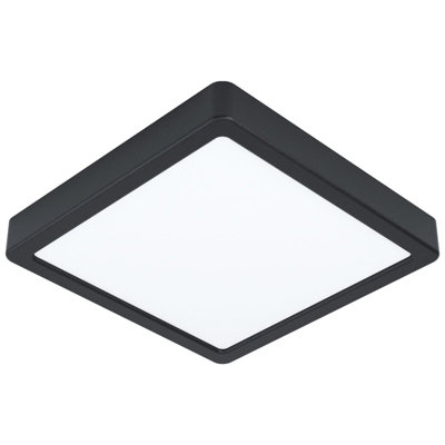 Stylish Black 210mm Square LED Wall and Ceiling Light with 16.5W Power