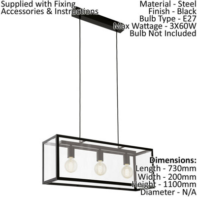 Stylish Black Glass Box Ceiling Pendant Light with Matching Wall ...