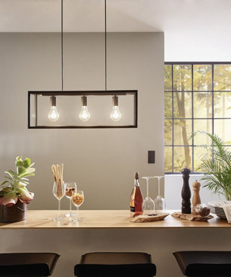 Stylish Black Glass Box Ceiling Pendant Light with Matching Wall ...