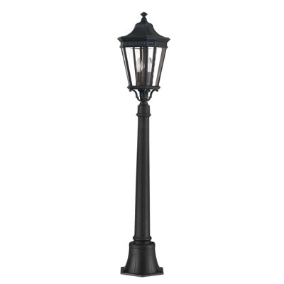 Stylish Black Outdoor Mini Lamp Post IP44 with Dual E14 Bulbs