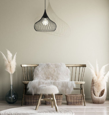 Stylish Black Steel Wire Hanging Pendant Light for Hallway - 1 x 60W E27