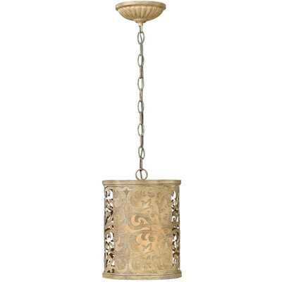 Stylish Brushed Champagne 1 Bulb Ceiling Pendant Light Fitting with E27 ...