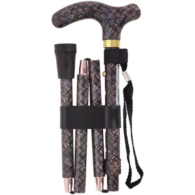 Stylish Deluxe Ambidextrous Foldable Walking Cane with 5 Adjustable ...