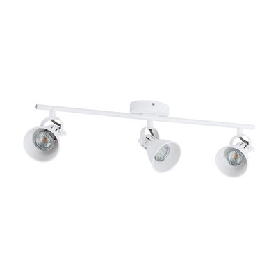 Stylish Flush 3-Spot Ceiling Light in White with GU10 Bulbs Included