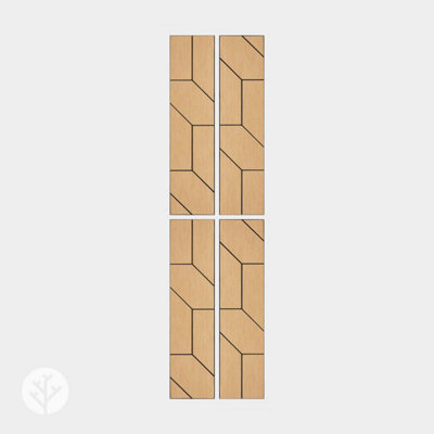 Stylish Geo-Lite Trapeze Geometric Wood Panels for Modern Interior Design