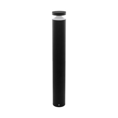 Stylish IP44 Outdoor Bollard Light with Built-in LED - Black Cast ...