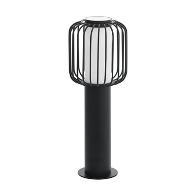 Stylish IP44 Outdoor Pedestal Light in Black Steel for Garden and Gate