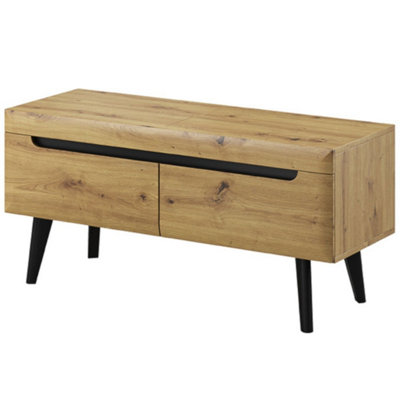 Stylish Nordi TV Cabinet H500mm W1070mm D400mm in Oak Artisan and Black ...