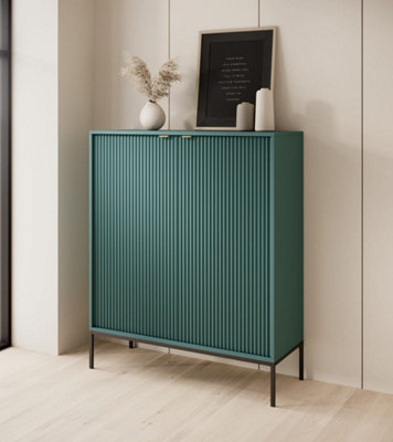 Stylish Nova Highboard Cabinet H1250mm W1040mm D390mm in Green ...