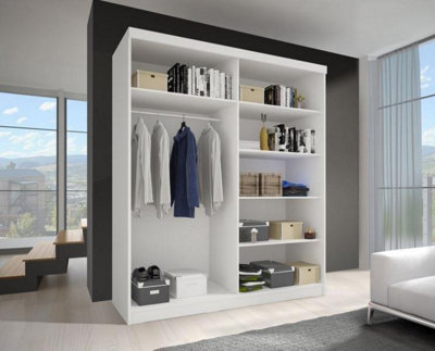 Stylish Oak Sonoma Sliding Door Wardrobe W1200mm H2000mm D610mm with ...
