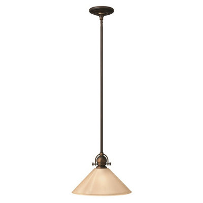 Stylish Olde Bronze Pendant Light Fitting with LED E27 Bulb