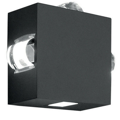 Stylish Outdoor 4-Way LED Wall Light in Graphite Finish for Gardens and ...