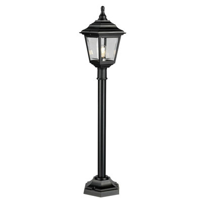 Stylish Outdoor IP44 Mini Lamp Post with LED E27 Bulb - Black