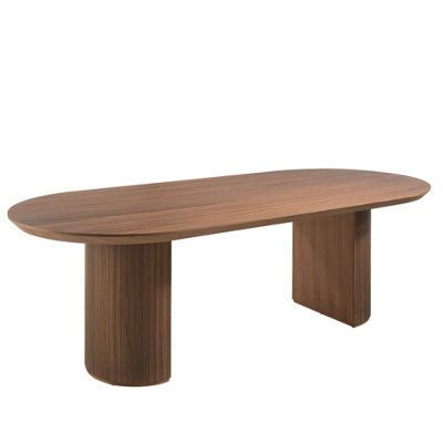 Stylish Oval Half Point Walnut Dining Table for Modern Homes