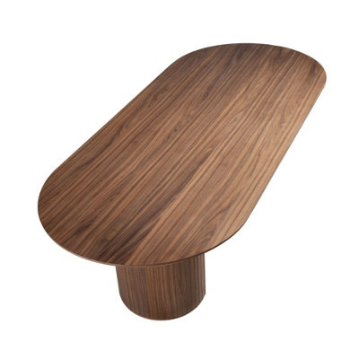Stylish Oval Half Point Walnut Dining Table for Modern Homes