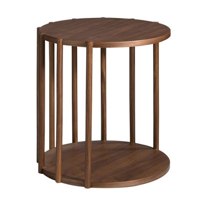 Stylish Round Walnut Corner Table for Modern Interiors