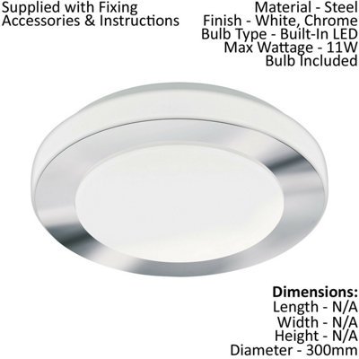 Stylish White Chrome LED Wall and Ceiling Light with Adjustable Height