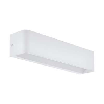 Stylish White Oblong LED Wall Light with Adjustable Height and 12W Bulb ...