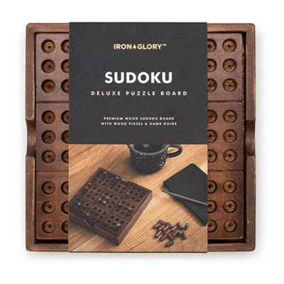SUCK UK IRON AND GLORY WOODEN SUDOKU SET