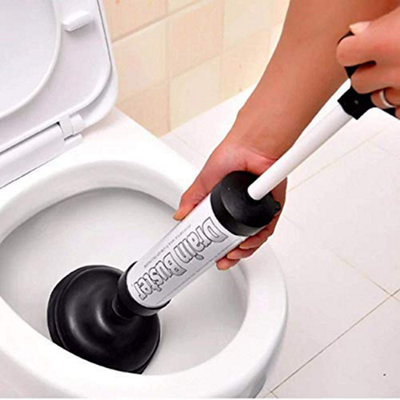 Suction Power Drain Buster Unblocker Plunger - Toilet Sink Shower Pipe ...