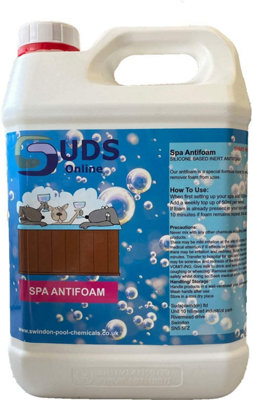 SUDS-ONLINE 5 LITRE No Foam Away AntiFoam Fix Foaming Chemicals Hot Tub ...