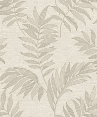 Sumatra Palm Leaf Natural Wallpaper | DIY at B&Q