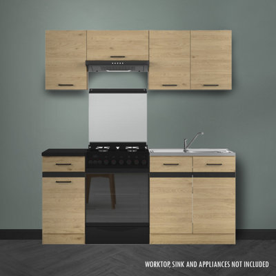 Buy Summer 5 Unit Kitchen Cabinets Set 180cm - Bernstein Oak | DIY at B&Q