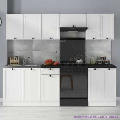 Summer 7 Unit Kitchen Cabinets Set 230cm - White at B&Q
