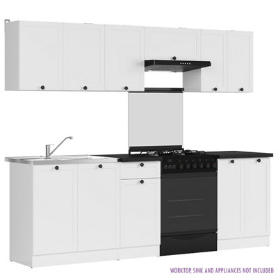 Summer 7 Unit Kitchen Cabinets Set 230cm - White