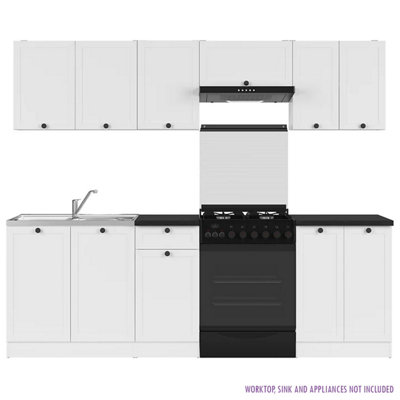 Summer 7 Unit Kitchen Cabinets Set 230cm - White