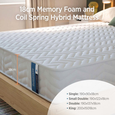 Summerby Sleep No1. Coil Spring and Memory Foam Hybrid Mattress King ...