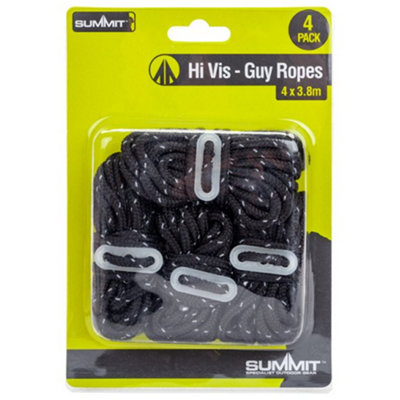 Summit Hi Vis Guy Ropes 4x3.8M 4Pack