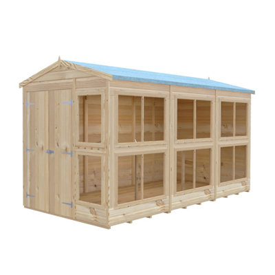 Sun Hut Potting Shed with opening windows and interchangable panels 6Gx12