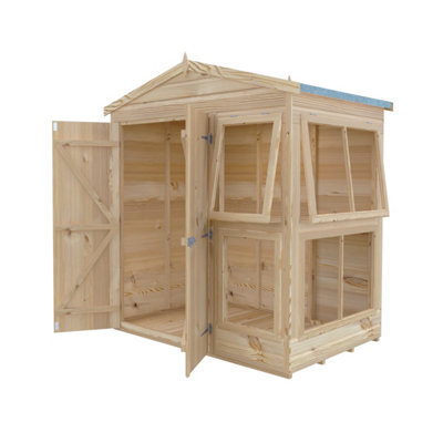 SUN HUT POTTING SHED WITH OPENING WINDOWS AND INTERCHANGABLE PANELS 6GX4