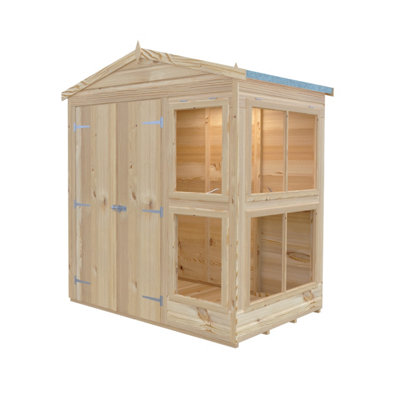 SUN HUT POTTING SHED WITH OPENING WINDOWS AND INTERCHANGABLE PANELS 6GX4