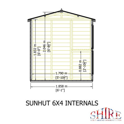 SUN HUT POTTING SHED WITH OPENING WINDOWS AND INTERCHANGABLE PANELS 6GX4
