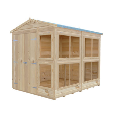 Sun Hut Potting Shed with opening windows and interchangable panels 6Gx8