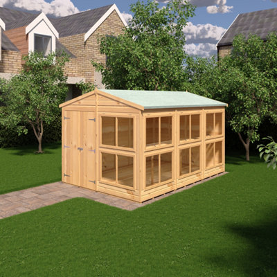 SUN HUT POTTING SHED WITH OPENING WINDOWS AND INTERCHANGABLE PANELS 8GX12