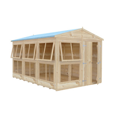 Sun Hut Potting Shed with opening windows and interchangable panels 8Gx12