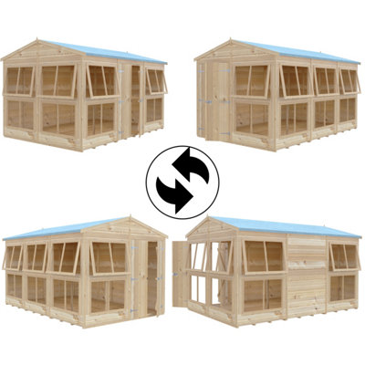 SUN HUT POTTING SHED WITH OPENING WINDOWS AND INTERCHANGABLE PANELS 8GX12