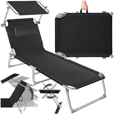 Buy Sun Lounger Chloé - foldable, infinitely adjustable sunroof - black ...