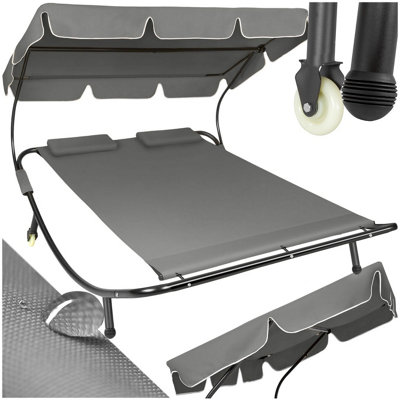 Sun Lounger Livorno - for 2 people, infinitely adjustable sunroof ...