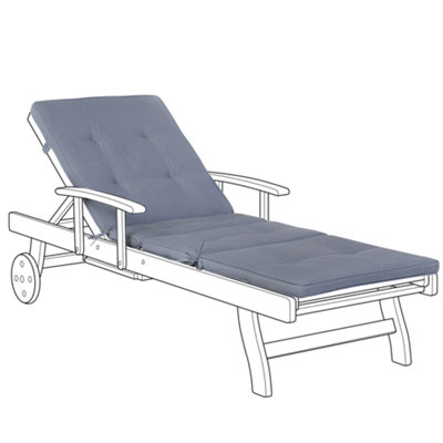Sun Lounger Pad Cushion Blue TOSCANA/JAVA at B&Q