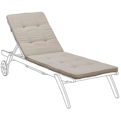 Sun Lounger Pad Cushion CESANA 192 x 56 cm Beige