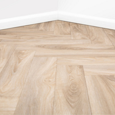 SUNBEAM HERRINGBONE STYLE SOFT LINO FLOORING 4M WIDTH SHEET VINYL R10 ...