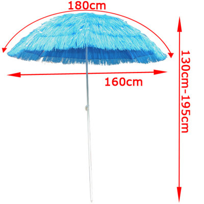 SunDaze 1.6M Blue Hawaiian Parasol Outdoor Beach Patio Umbrella UV ...