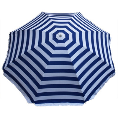 SunDaze 1.6M Blue-White Beach Parasol Outdoor Garden Patio Umbrella ...