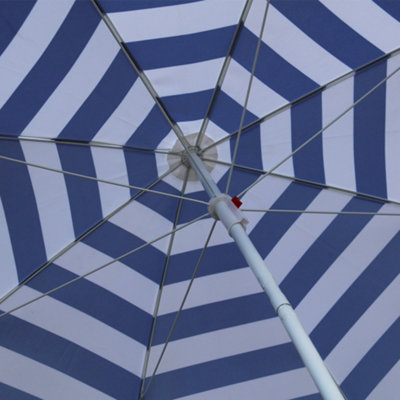 SunDaze 1.6M Blue-White Beach Parasol Outdoor Garden Patio Umbrella ...